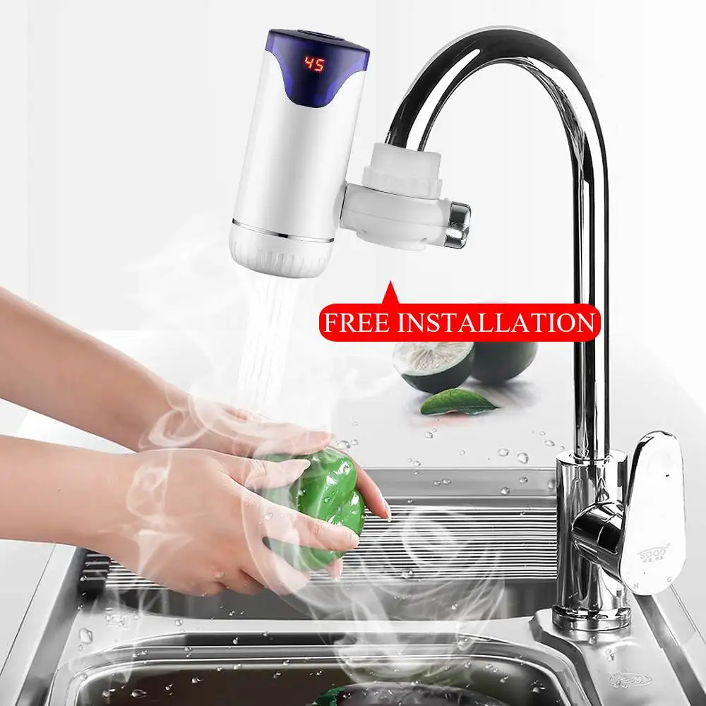 Digital display Electric Kitchen Water Heater 220V Instant Hot Water ...