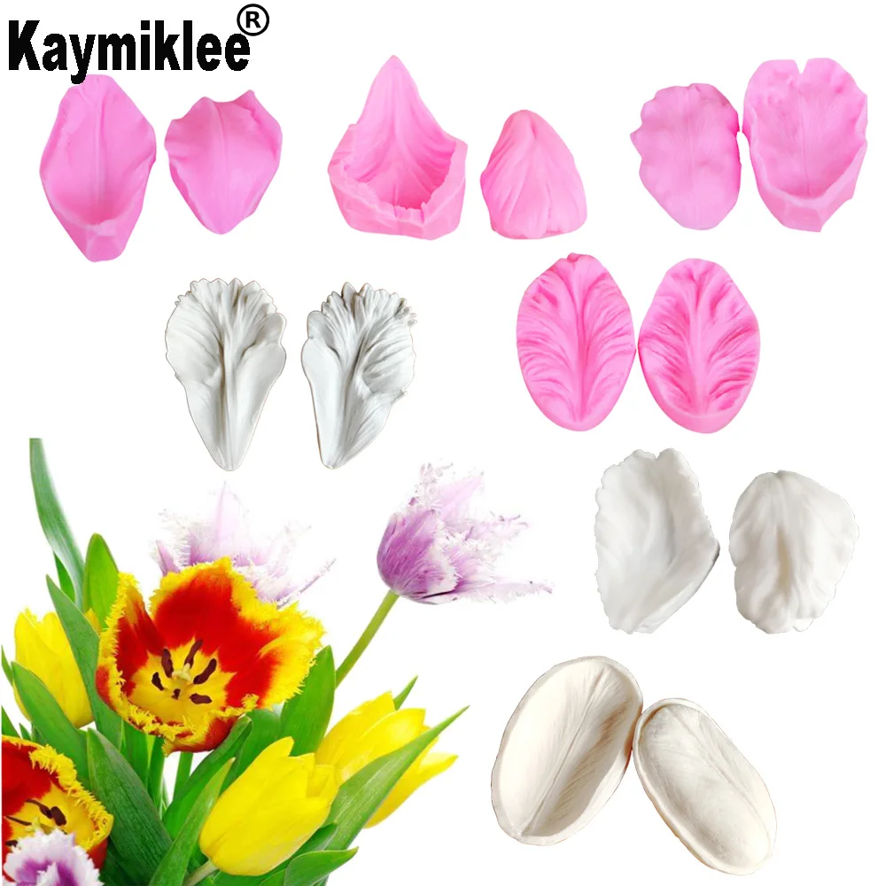 7-Kinds-Flower-Petal-Tulip-Veiner-Silicone-Mold-Fondant-Mold-Cake ...
