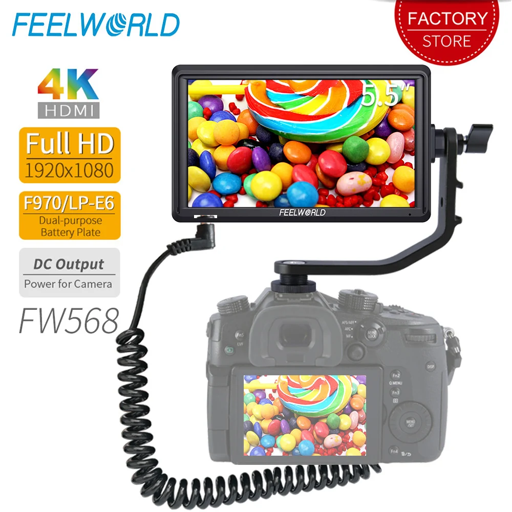 Feelworld Fw568 5 5 Inch Dslr Camera Field Monitor Dc Output For Camera
