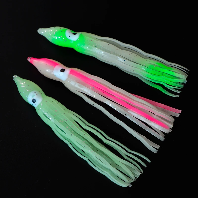 10pcs-75-90-mm-Rubber-Squid-Skirts-Luminous-Octopus-Soft-Fishing-Lures ...