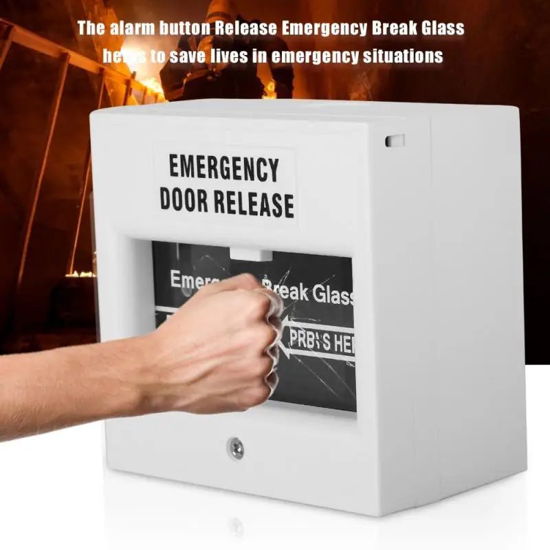 New Emergency Door Release Fire Alarm Security Glass Break Alarm Button ...