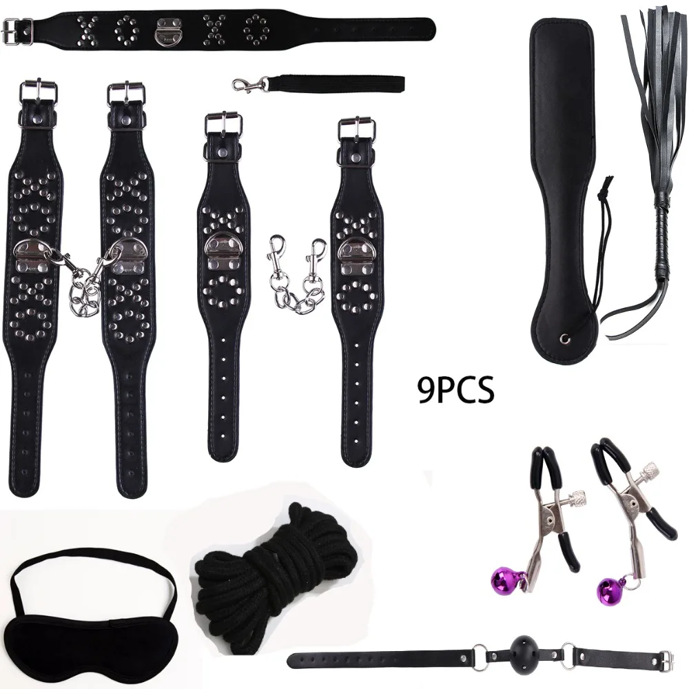 Fine New Leather Bdsm Bondage Set Restraints Adult Games Sex Toys For