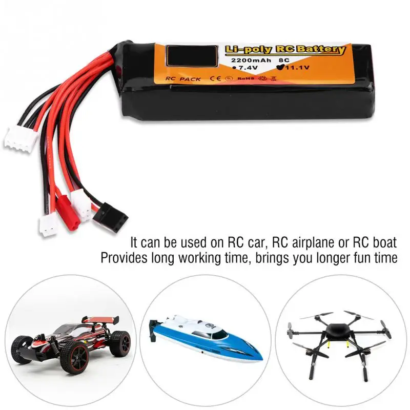 Lipo Battery Zop Power 2200mah 111v 8c Multiple Plug Rechargeable Lipo