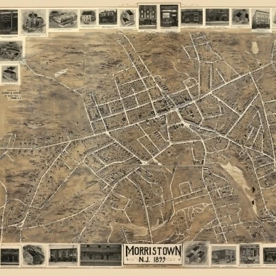 Vintage Map of Morristown New Jersey 1899 Morris County Poster Print ...