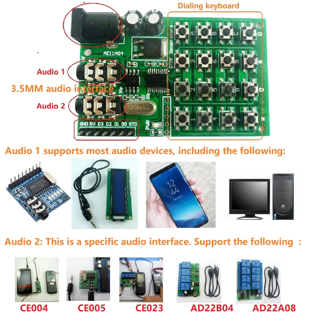 DTMF-Generator-Voice-Encoder-Dual-Tones-Transmitter-Board-Keyboard ...