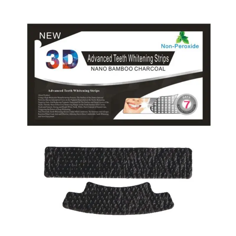 14 Pairs 3d Bamboo Charcoal Teeth Whitening Strips Tooth Dental Oral