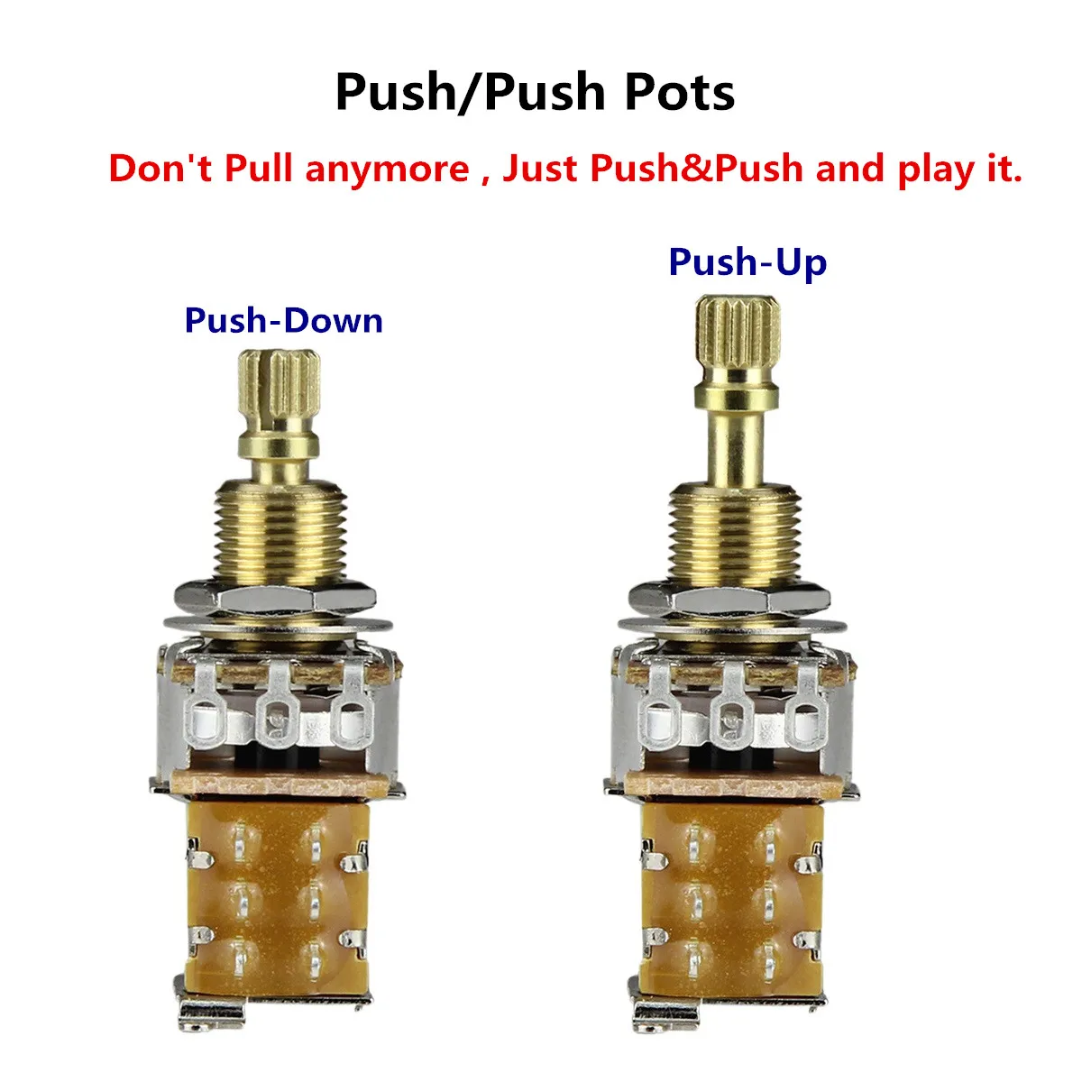 FLEOR 1PC Potentiometer Push Push Potentiometer A250K / B250K / A500K ...
