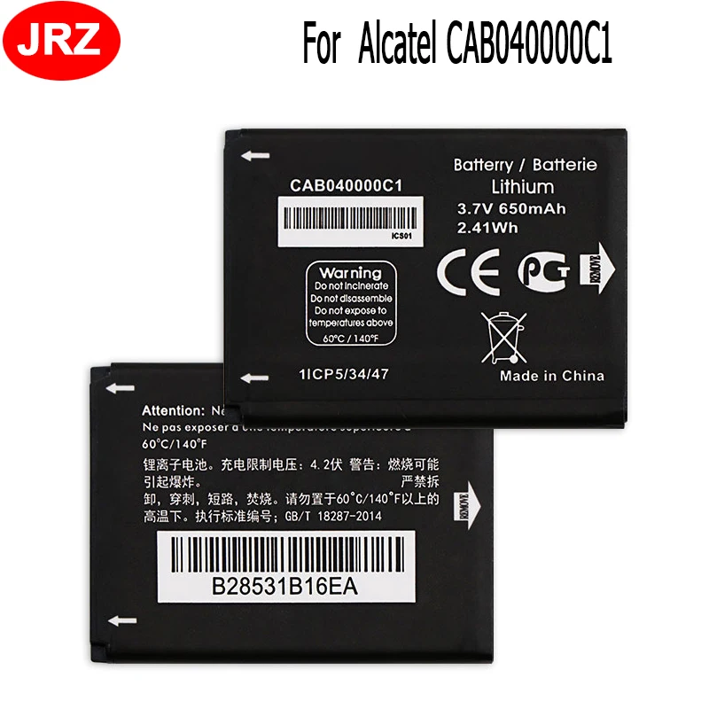 Jrz For Alcatel Cab040000c1 Phone Battery For Alcatel Ot-1035d 650mah 3 ...