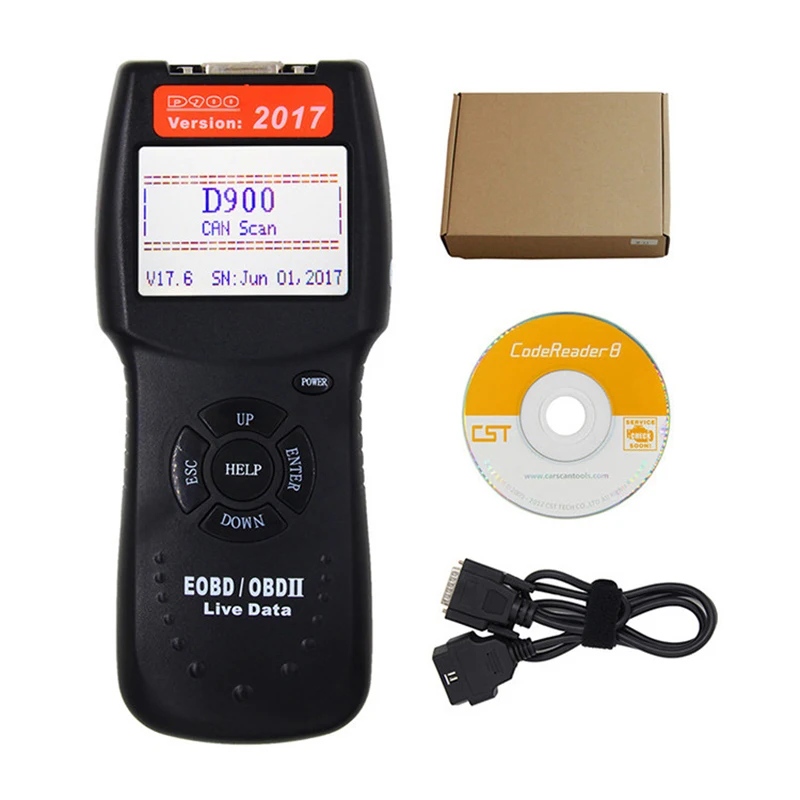 V2017.6 D900 Canbus Obd2 Eobd Scanner Live Data Fault Code Reader ...