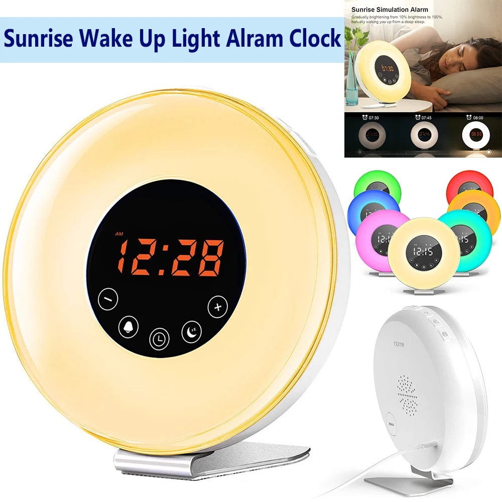 Sunrise acordar Luz Alarm Clock LED Wake up Light Touch Control LED ...