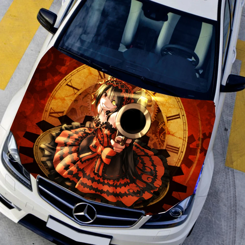 Car-Styling-Cartoon-Hood-Color-Change-Film-Stickers-Tokisaki-Kurumi ...