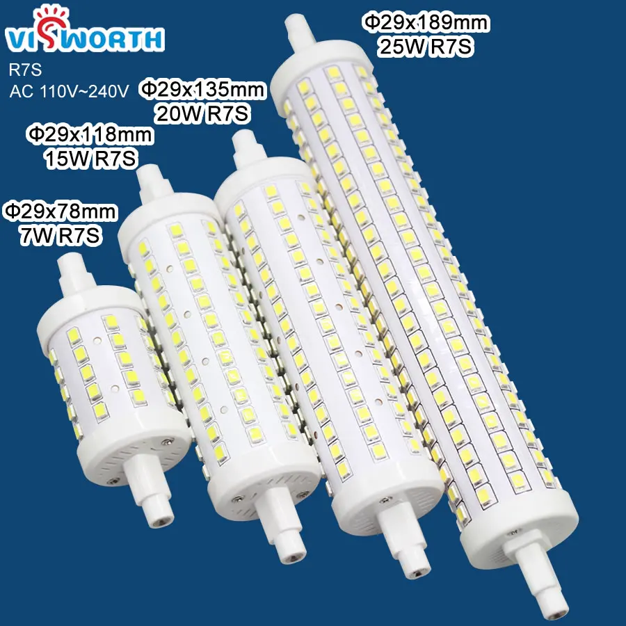 R7S LED 전구 360 도 led 램프 7W 15W 20W 25W SMD2835 ac 110V 220V 240V 78mm ...