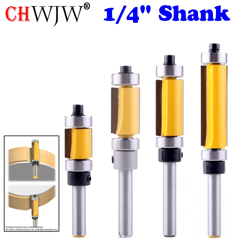 1pc Flush Trim Pattern Router Bit 1/4" Shank Panel Top &Bottom Bearing ...