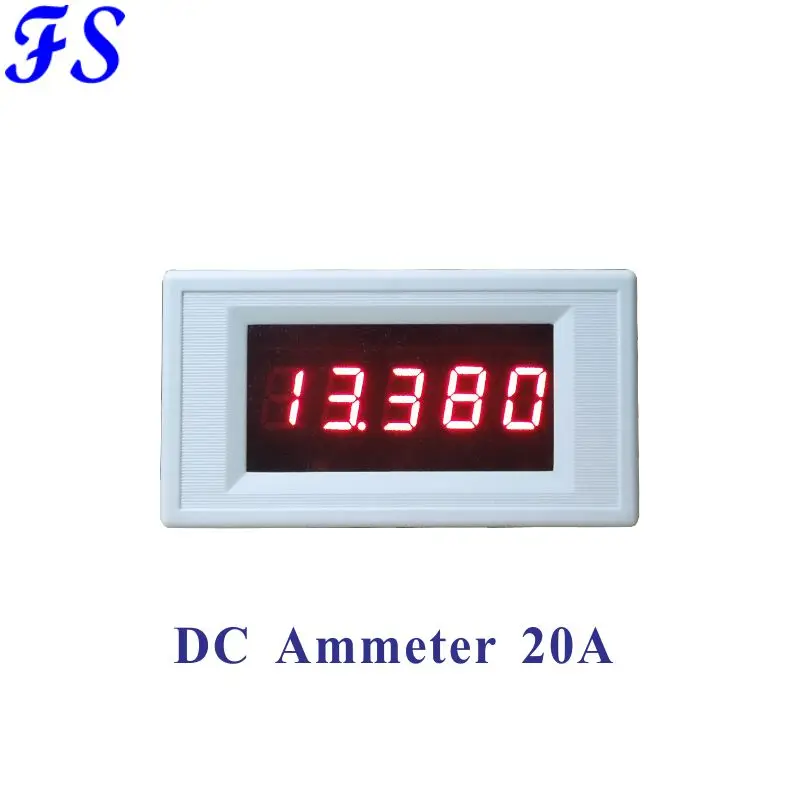 DC 20A Current Meter 0.4''LED Red Blue Digital Ammeter Test Positive ...