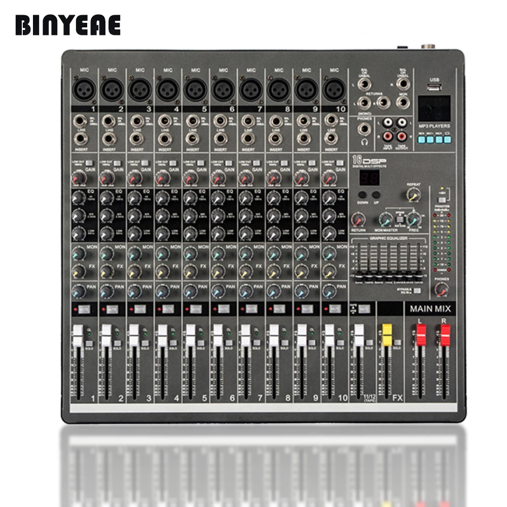 Professional Audio Mixer 10 Channels Mixing Console Ya1000 Mezcladora ...