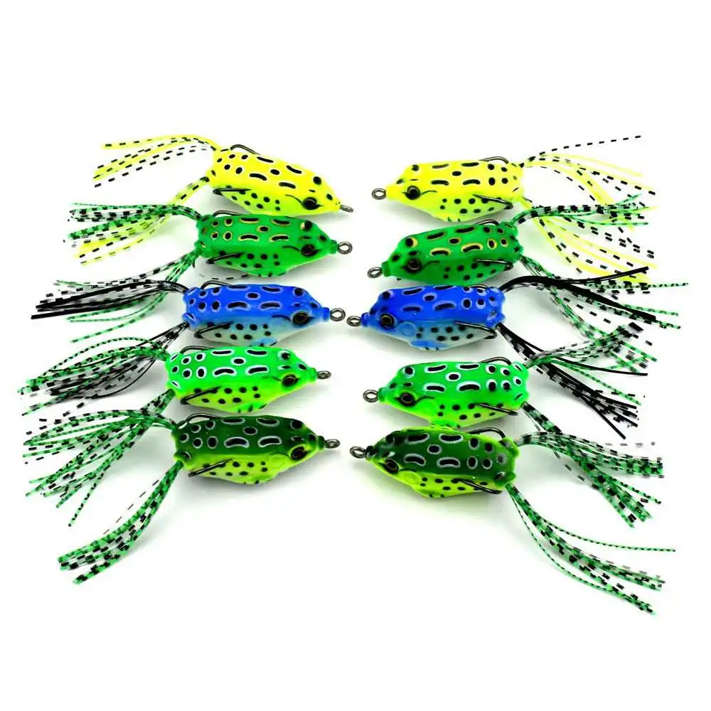 HENG JIA Soft Frog For Snakehead Pike Topwater Fishing Lures Set 0.3Oz ...