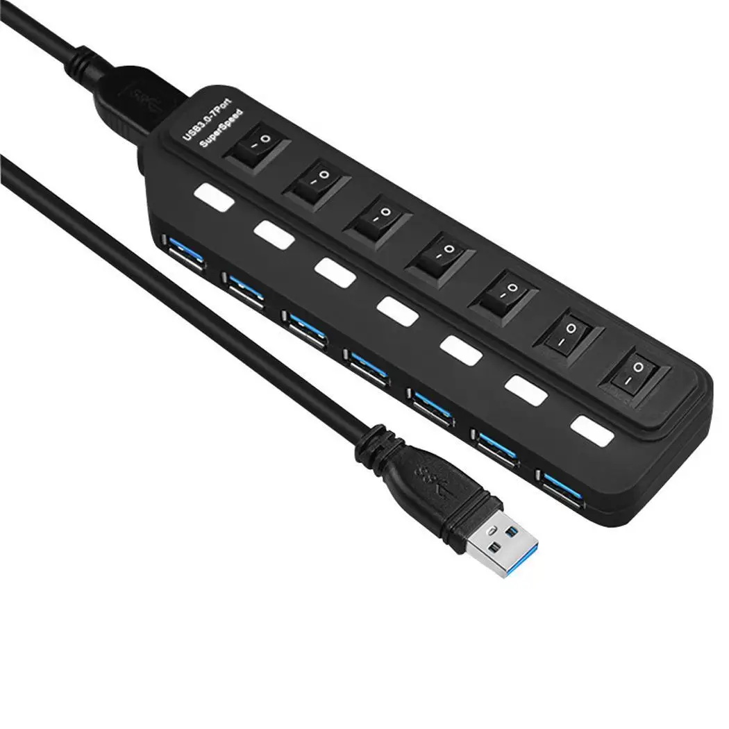 7 Ports USB 3.0 Power Charging Switch Yes 5Gbps Multiple USB Splitter ...