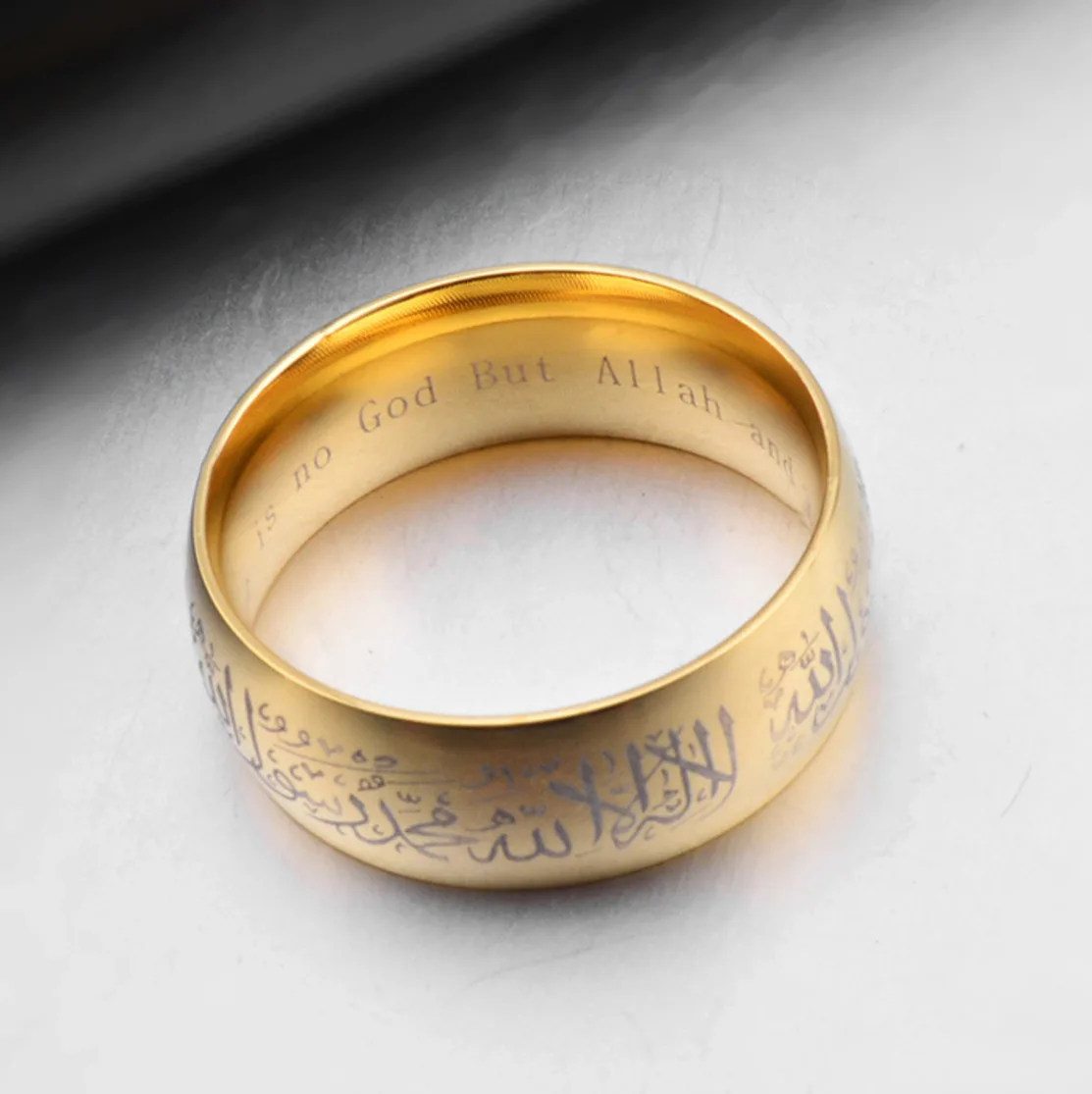 Men Muslim Islam Ring Religious Letter Signet Rings Stainless Steel ...