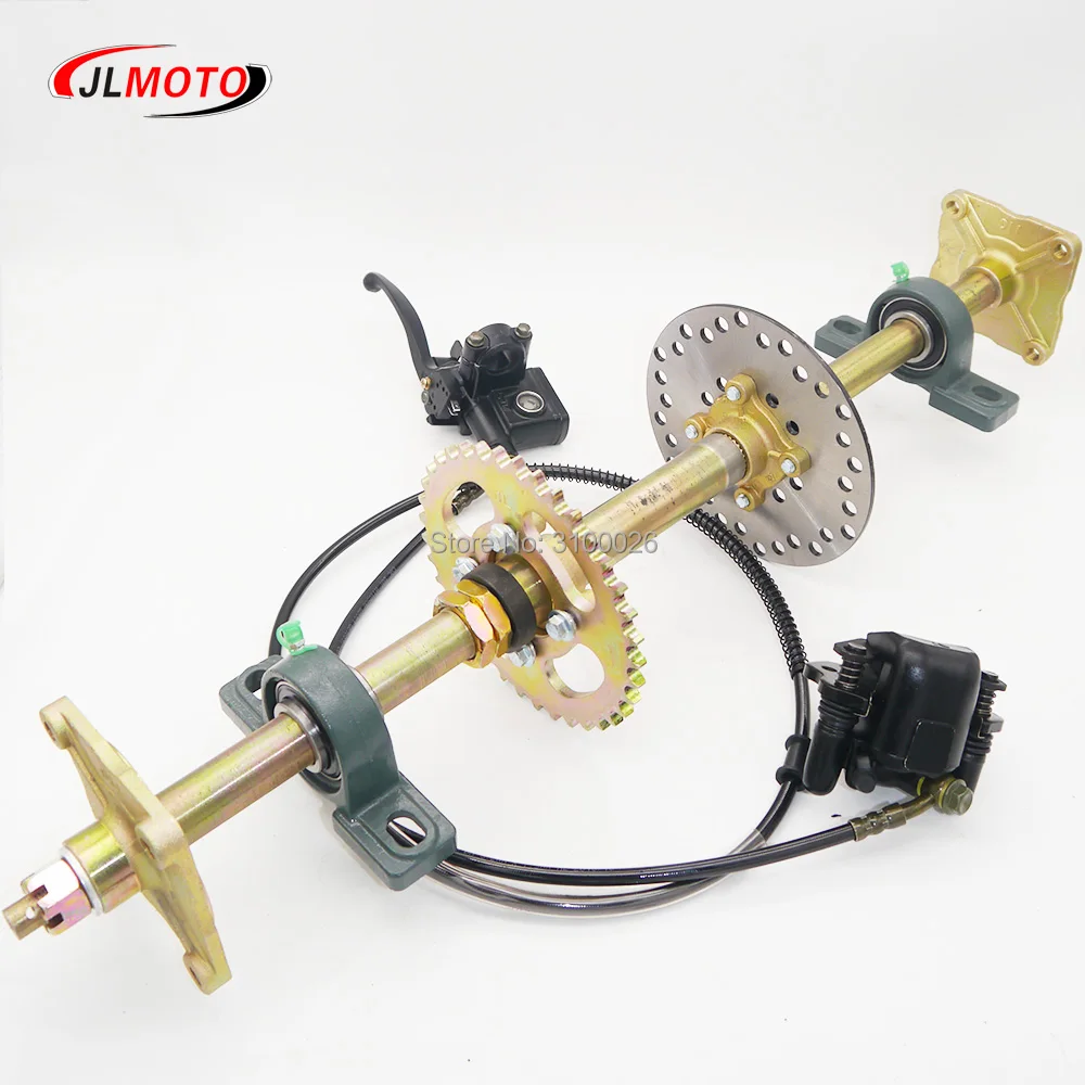 710mm M8*4 Wheel Hub Rear Axle Assy With 428# 37T Sprocket 160mm Disc ...