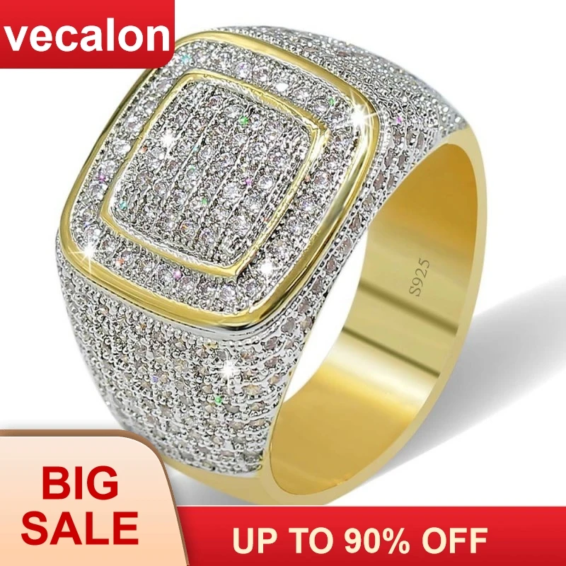 Vecalon Luxury Big Hiphop Rock Rings For Men Pave Setting 274pcs Aaaaa ...