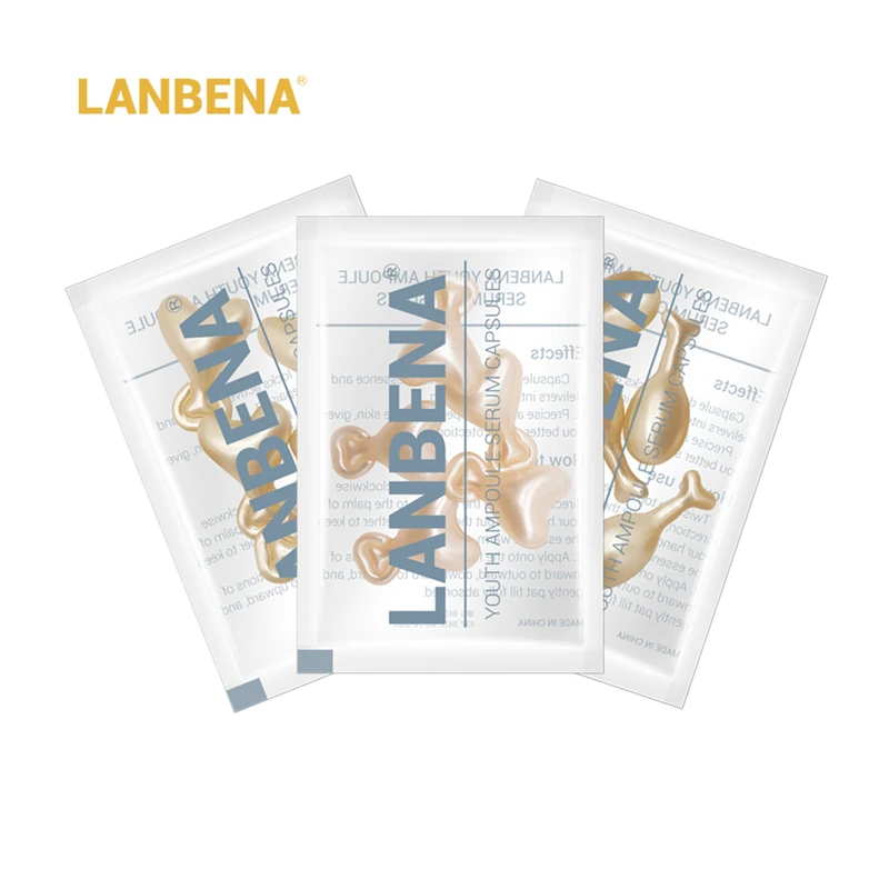 LANBENA, 15 шт., 24K золото, пептид, ампульная капсула, сыворотка для ...
