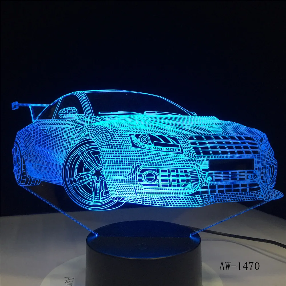 Acrylic-Sports-Car-Design-3d-Gift-Lamp-Led-Colorful-Touch-Remote ...
