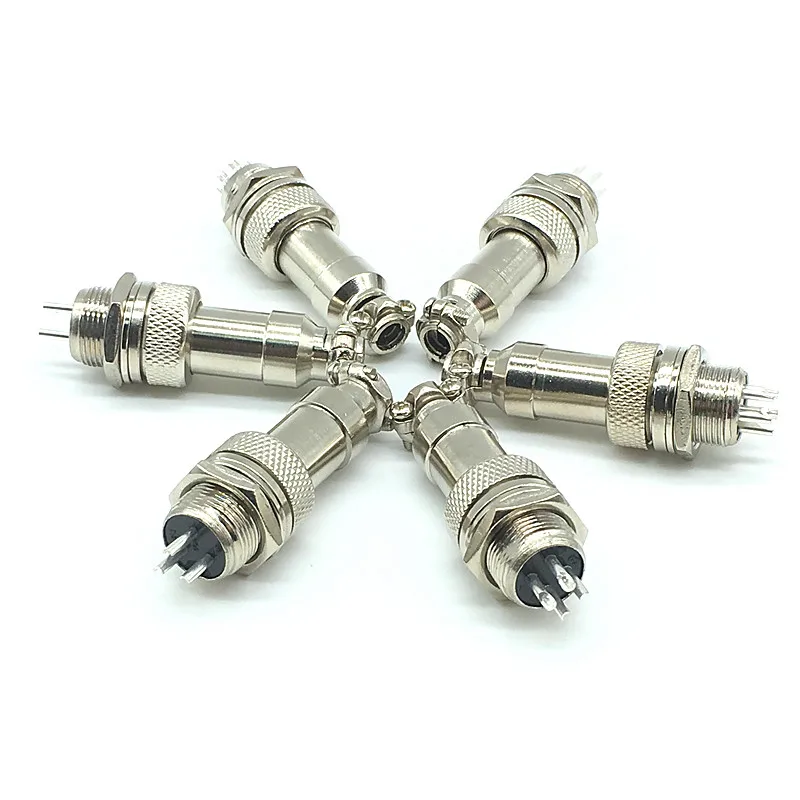 Gx12 항공 케이블 플러그 커넥터 수 플러그 및 암 소켓 와이어 패널 금속 커넥터 12mm 2 3 4 5 6 7 핀커넥터