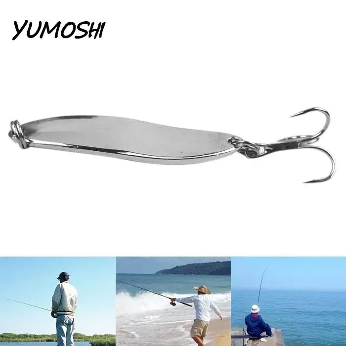 10pcs Silver Metal Sequin Baits Fishing Lure Pike Salmon Bass Trout ...