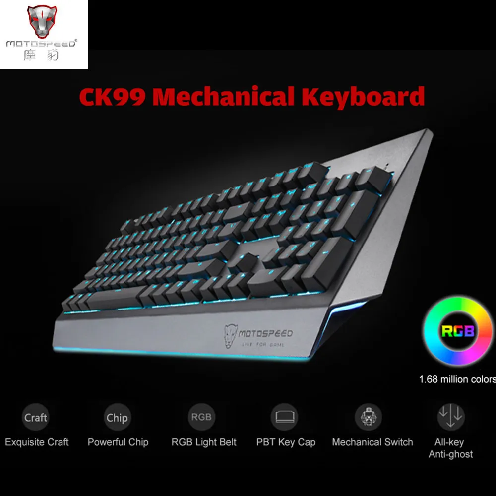 MOTOSPEED CK99 RGB Mechanical Keyboard OUTEMU Blue Switch All Keys Anti ...