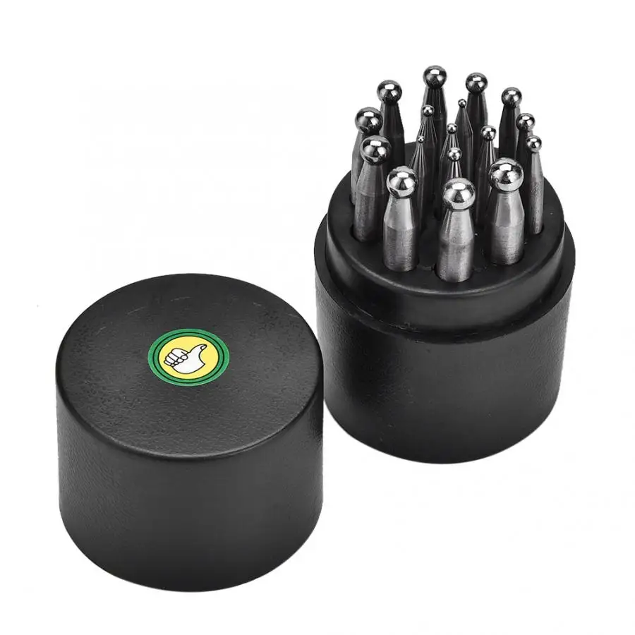 17Pcs-Jewelry-Dapping-Punches-Set-Metal-Dapping-Block-DIY-Craft-Tools ...