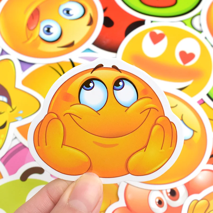 50 PCS Emoji Stickers Toys for Kids Emoticon Smile Face Cute Cartoon ...
