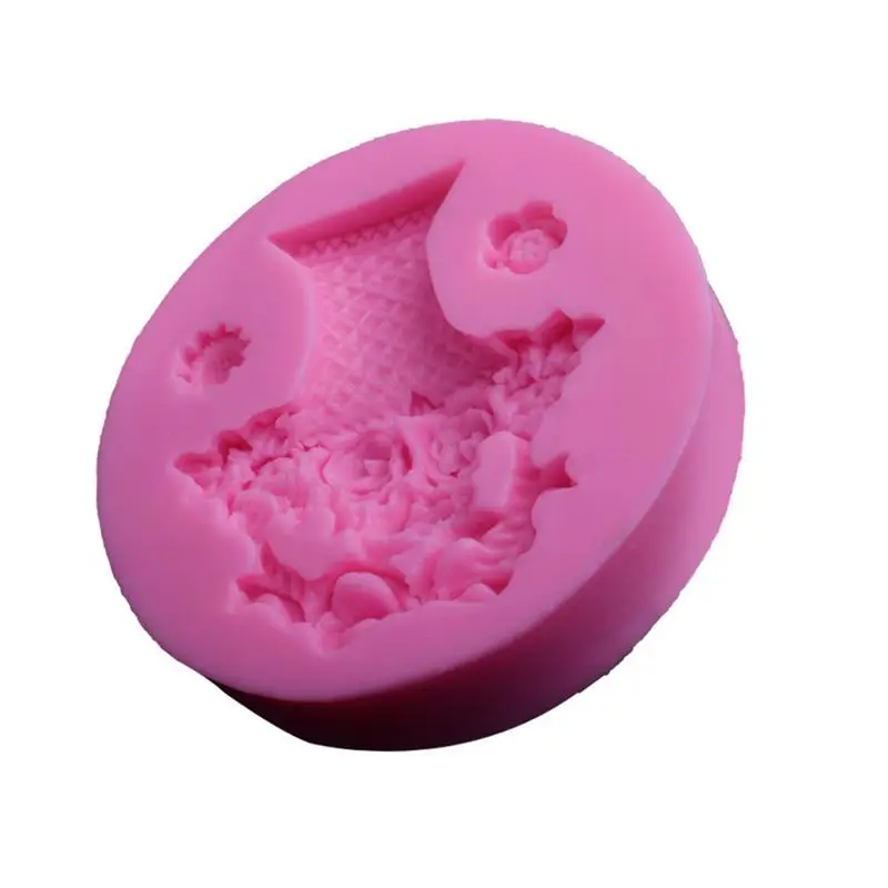 В форме цветочной корзины силиконовая форма для торта Форма DIY формы ...