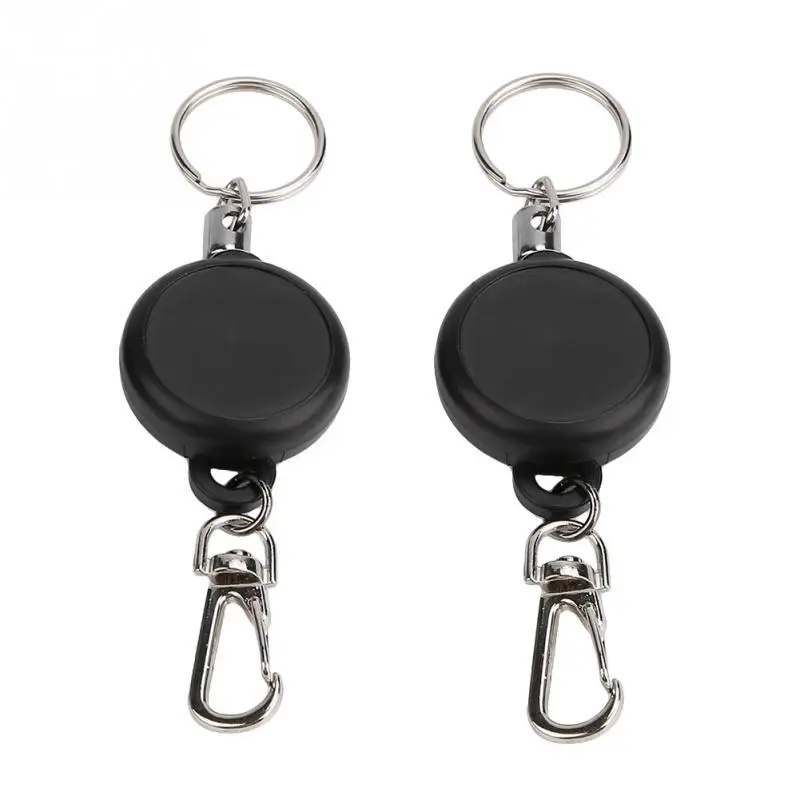 10pcs Retractable Key Chain 60cm Nylon Wire Rope Keychain Stretching
