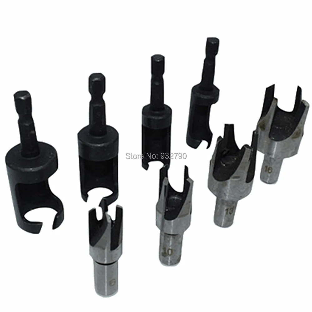 8 Piece Wood Plug Cutters Set Four Round Cutters Four Four Tooth Tenon ...