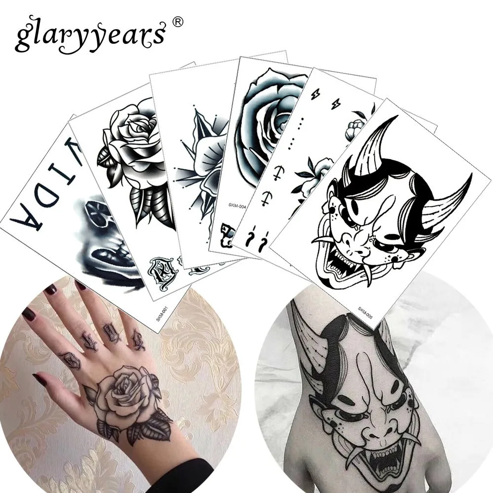 Glaryyears pegatina de tatuaje temporal para hombre y mujer, pegatina ...