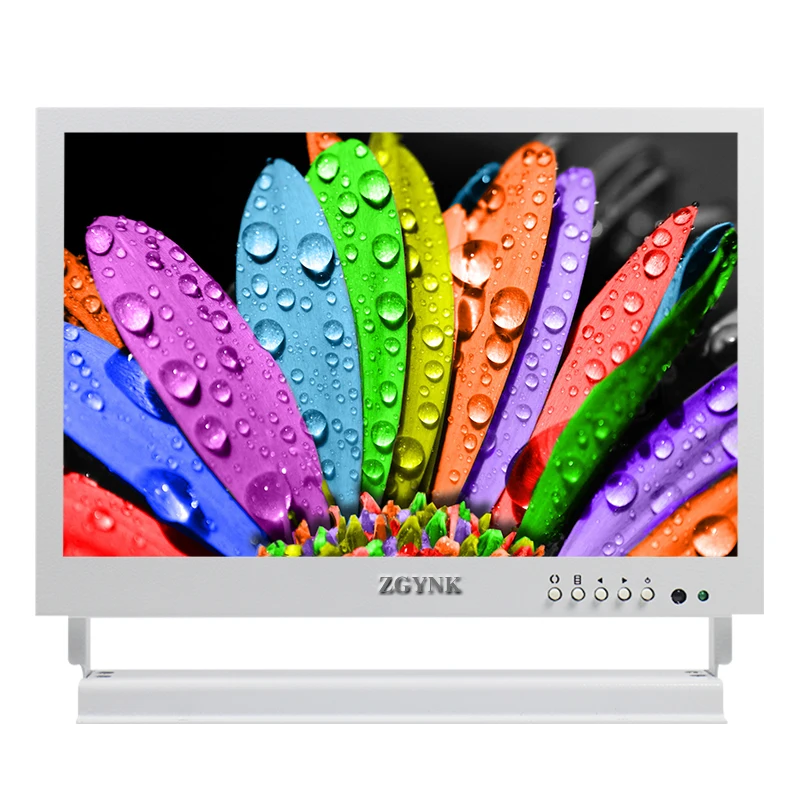 New white 10 inch ultra thin metal security monitoring display LCD HD ...