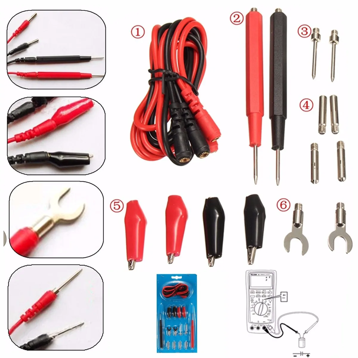 Aliexpress.com : Buy 16pcs Universal Multimeter Cable Multifunction ...