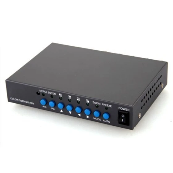 VGA 4CH Color CCTV Security Camera Video Processor Quad Splitter Remote ...