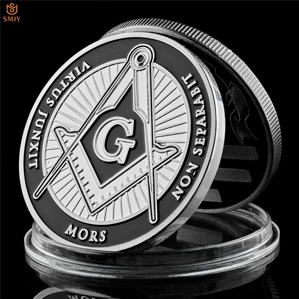 Free And Accepted Masons Logo Silver Plated Commemorative Coin Of ...