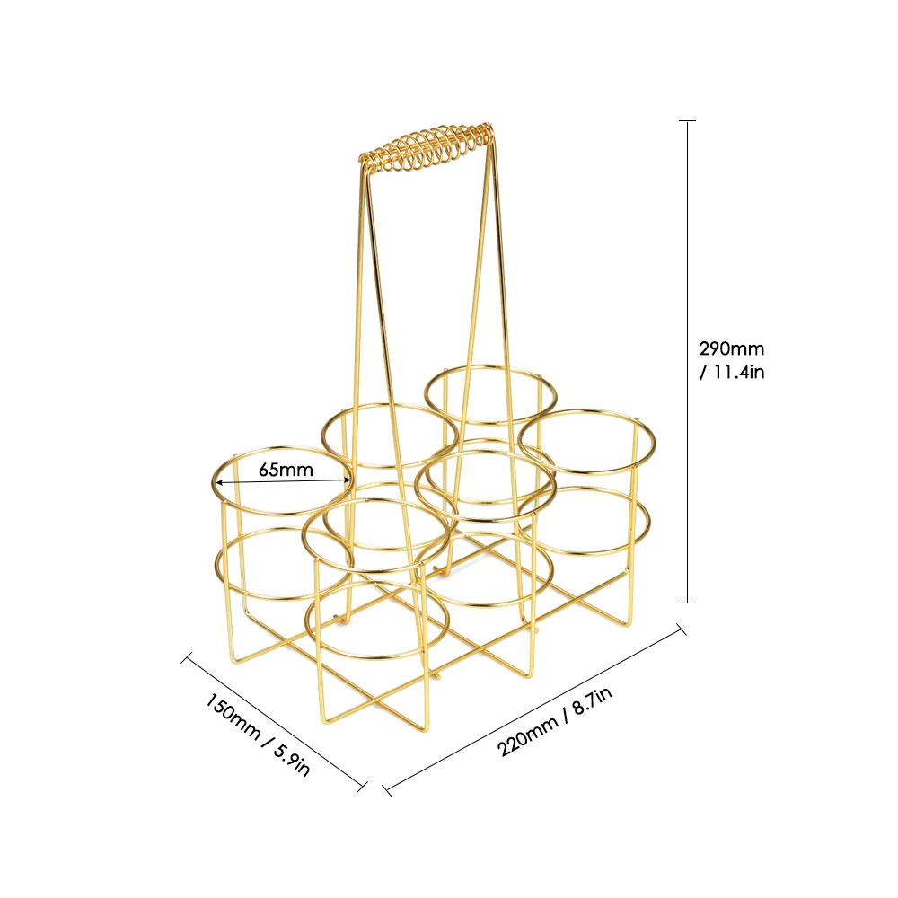 6 Bottle Beer Holder Party Beer Basket Rack Wine Caddy Stand for Home ...