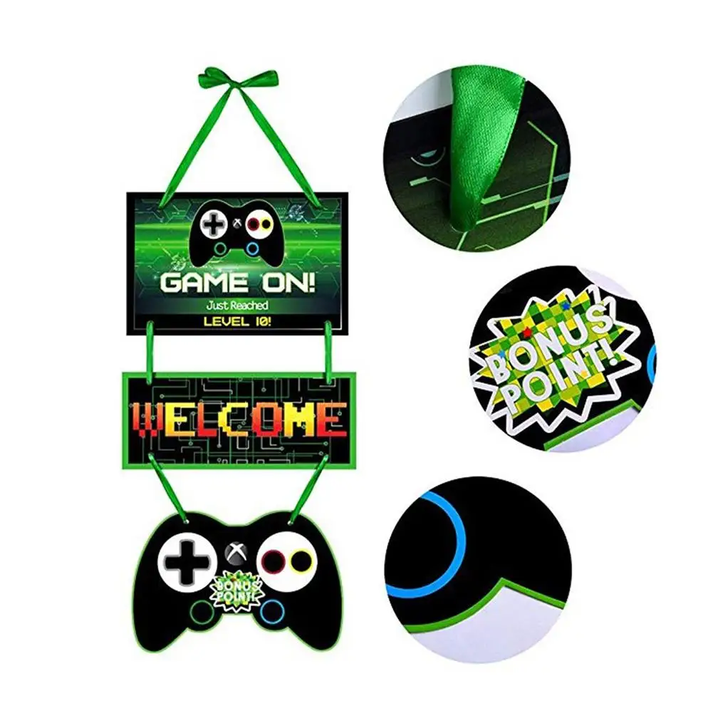 Game Theme Party Decoration Supplies Birthday Letter Banner Door Card ...
