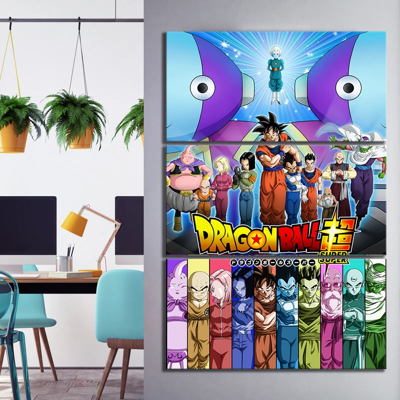 3 Piece Animation Goku Dragon Ball Canvas Printed Wall Pictures Home ...