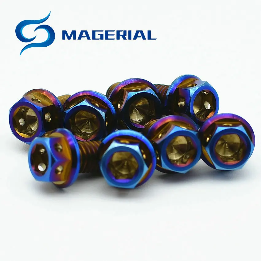 Titanium Bolts M8 Screws Motorcycle Ti Bolt Hexagon Hollow Flange Head ...
