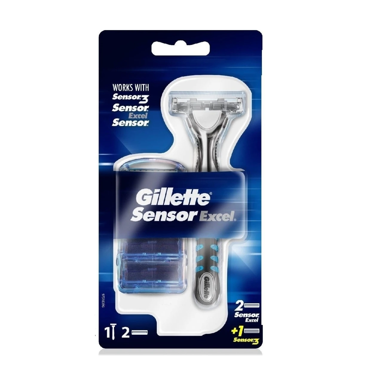 Gillette Sensor Excel Razor w/ 2 Sensor Excel Cartridges & 1 Sensor3 ...
