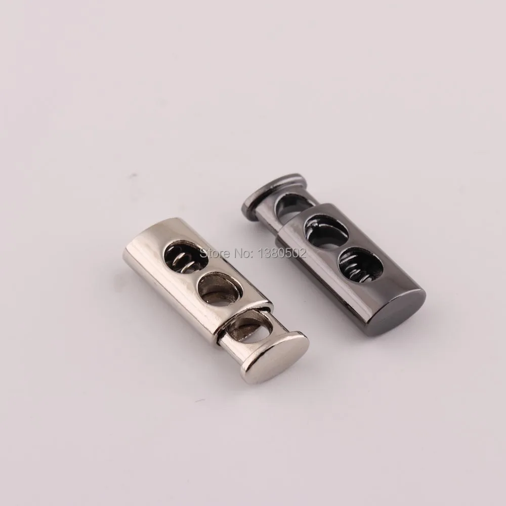 10pcs 26mm Cord End Adjuster Silver Gunmetal Double Barrel Cord Lock ...