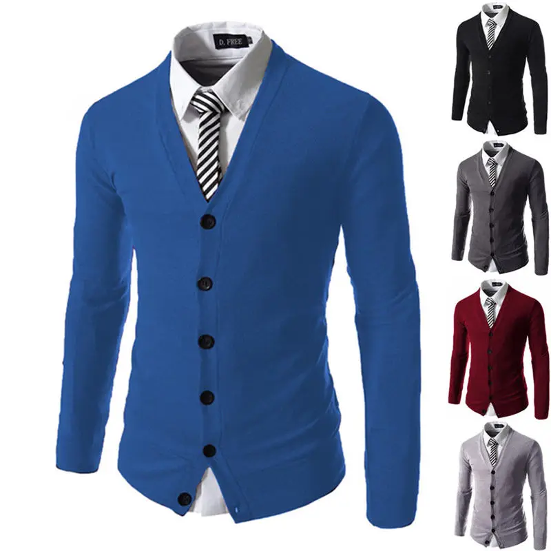 Meihuida Mens Business Work Formal Knitted Jumper Sweaters Leisure ...