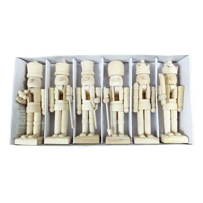 12cm Nutcracker Puppet White Embryo Walnut Soldier Shaped Ornaments ...