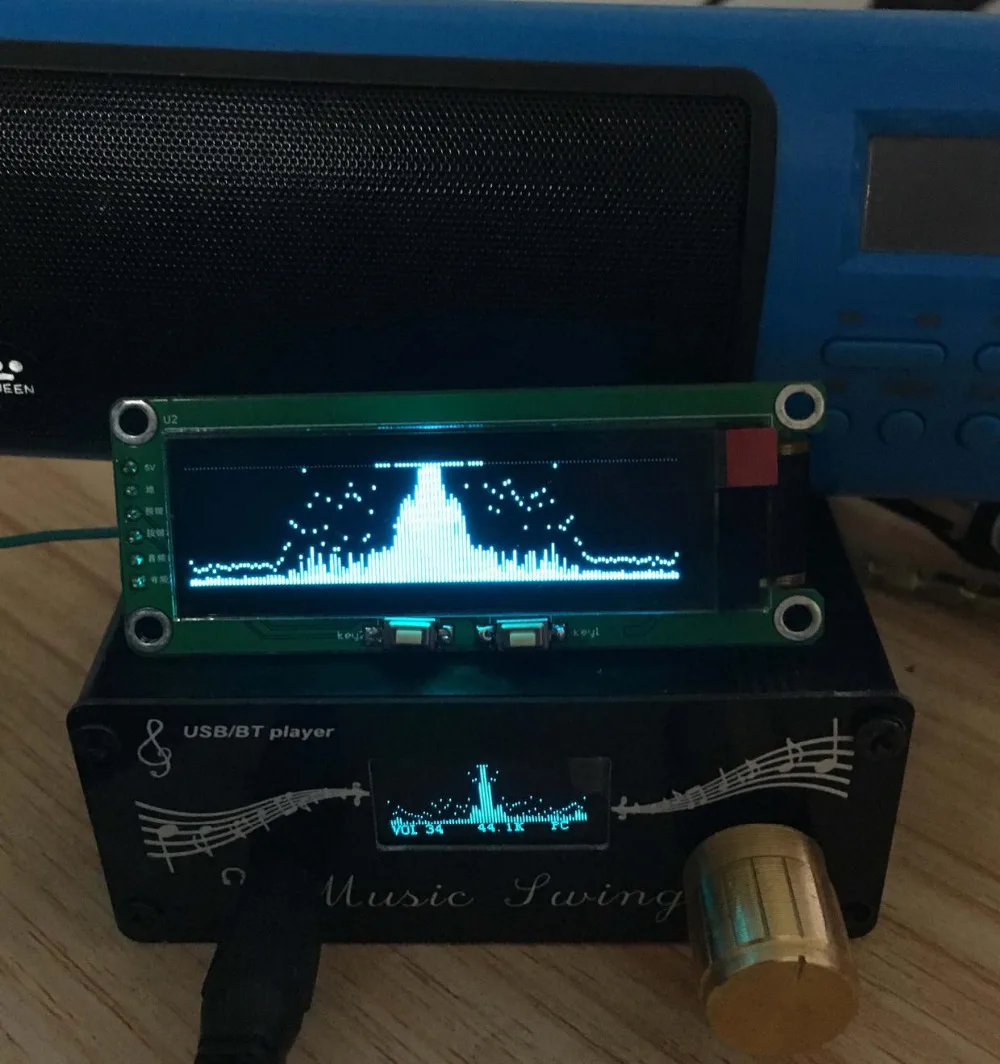 Analizador de espectro de música OLED para coche, amplificador de PC MP3 de 2 pulgadas ...