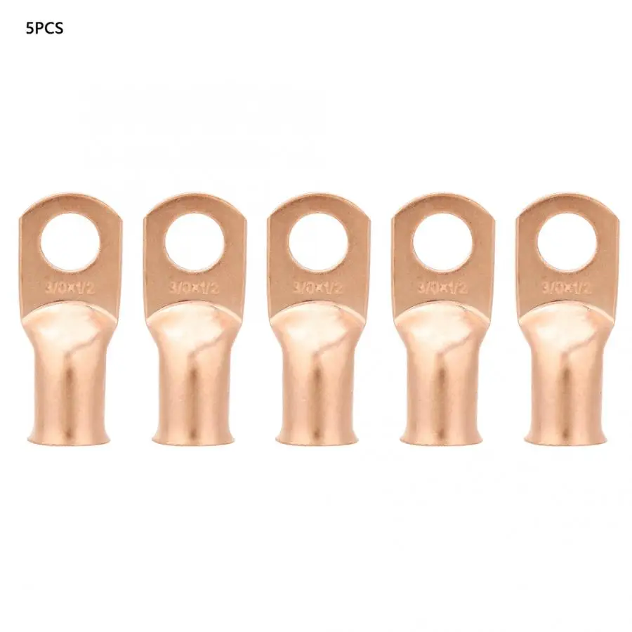 Conectores Connector 5pcs Copper Cable Terminals 3/0 AWG 1/2" Bare ...