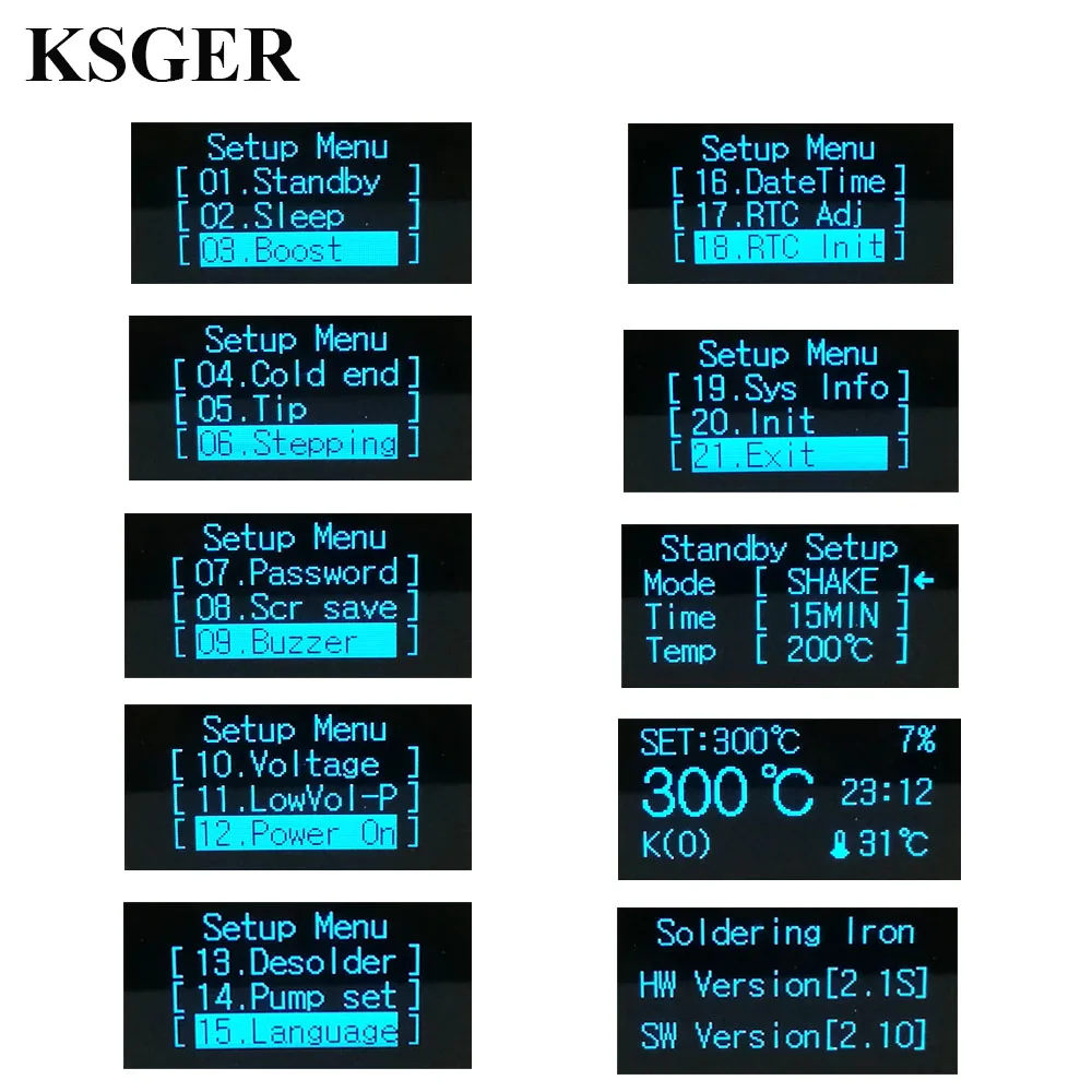 KSGER STM32 V2.1S T12 OLED паяльник станция наконечники алюминиевый сплав 9501 ручка контроллер ...